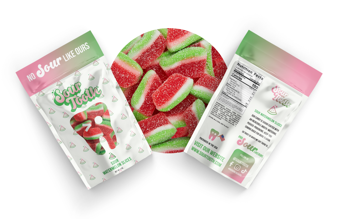 Sour Tooth Sour Watermelon Slices 4oz x 12ct | Candy Pros